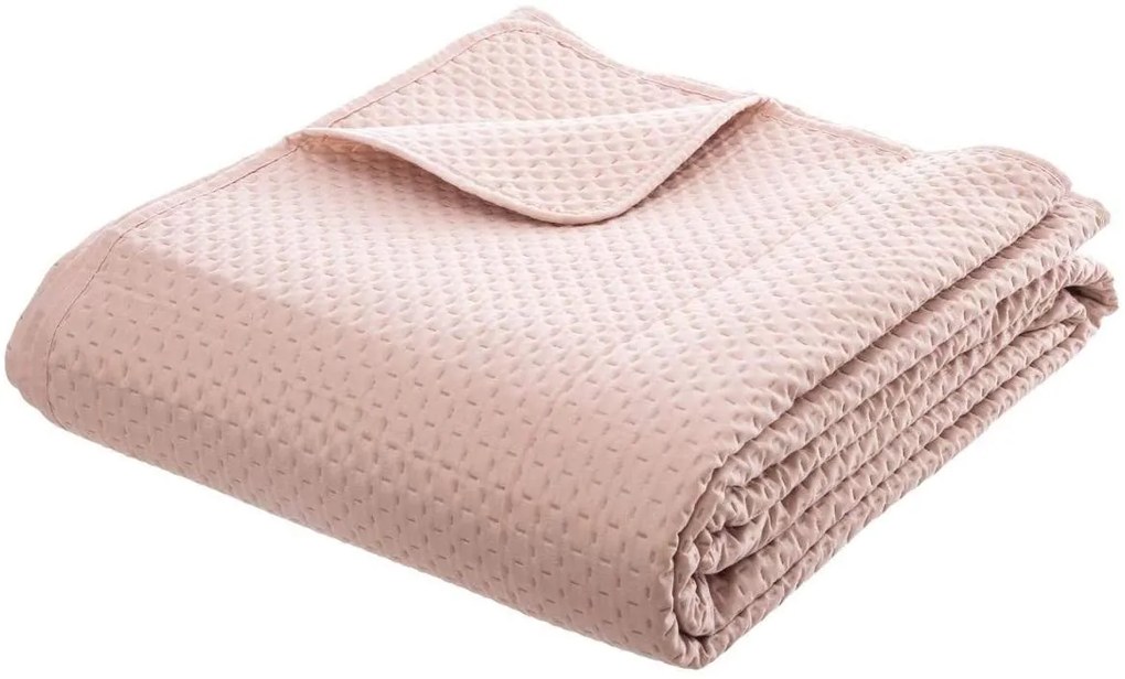 Přehoz přes postel 260 x 240 cm s povlaky na polštáře 60 x 60cm, růžový