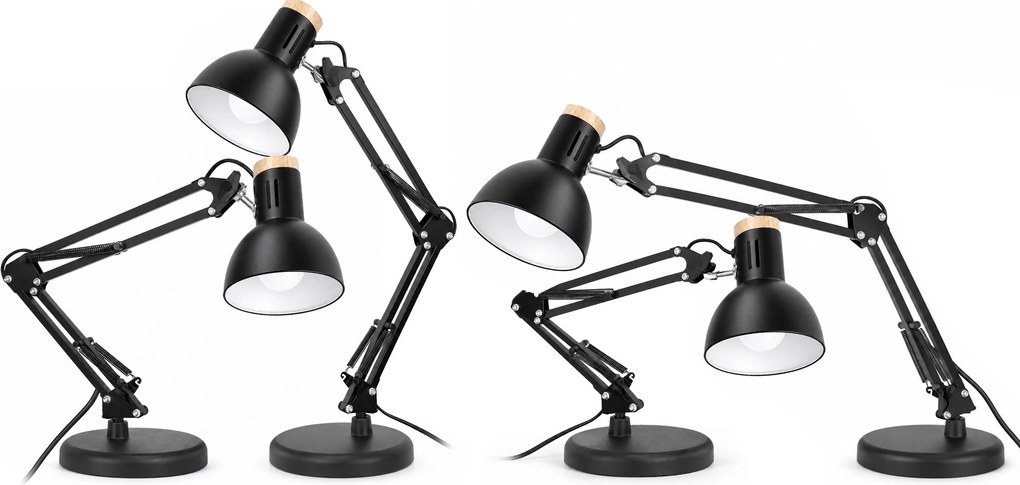 Toolight Toolight, JNH044-1T, stolní lampa s nastavitelným ramenem, 1× E27, černá, OSW-56235