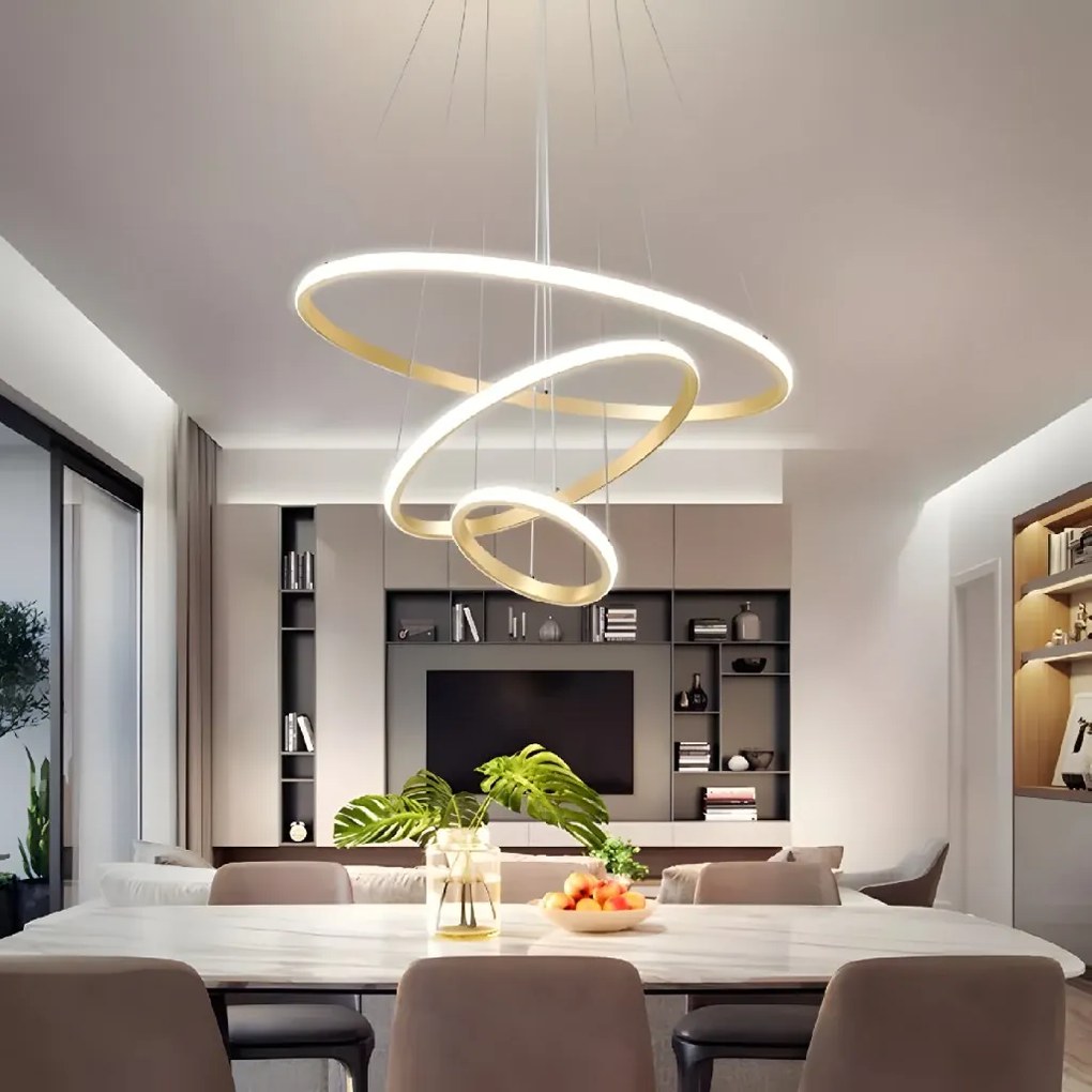Toolight Toolight, závěsné svítidlo 100cm, 60W, 3000K, LHJ010-CP4, zlatá matná, OSW-50003