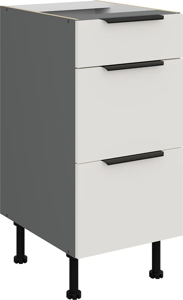 ARIA aw | dolní skříňka 40 D 3S zásuvková | 40 cm | PREMIUM BOX | antracit/bílá