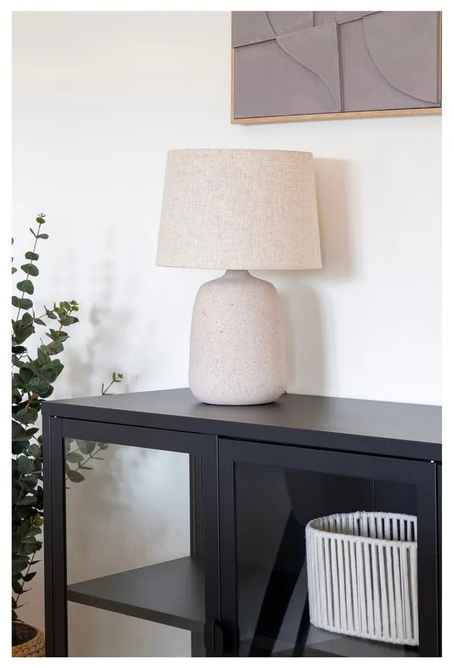 Krémová stolní lampa s textilním stínidlem (výška 47 cm) Croft – House Nordic