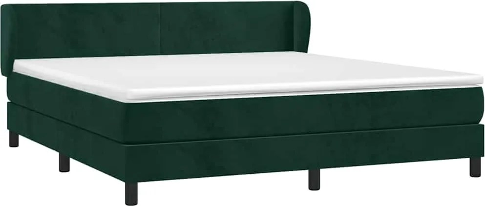 Box spring postel s matrací tmavě zelená 180x200 cm samet 3127388