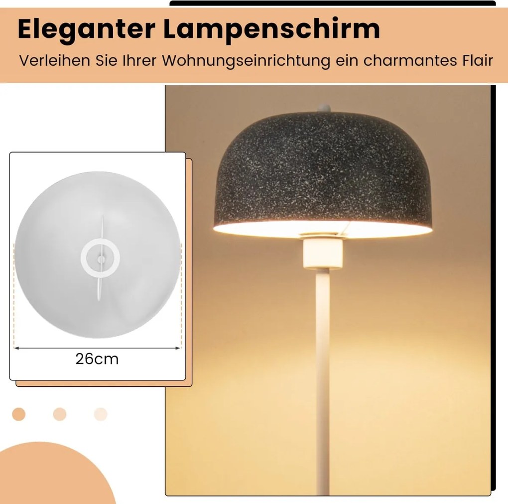 Costway Stojací lampa 146 cm s nožním spínačem a paticí E 27 a stínidlem lampy