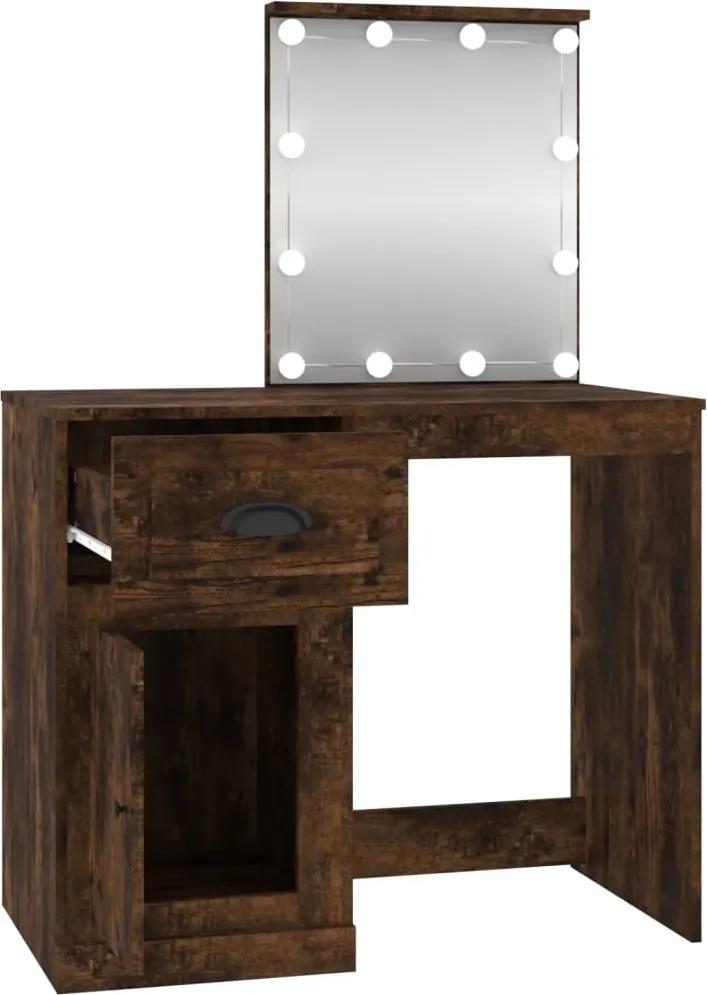 vidaXL Toaletní stolek s LED 90 x 50 x 132,5 cm kompozitní dřevo [816773] Barva: dub sonoma