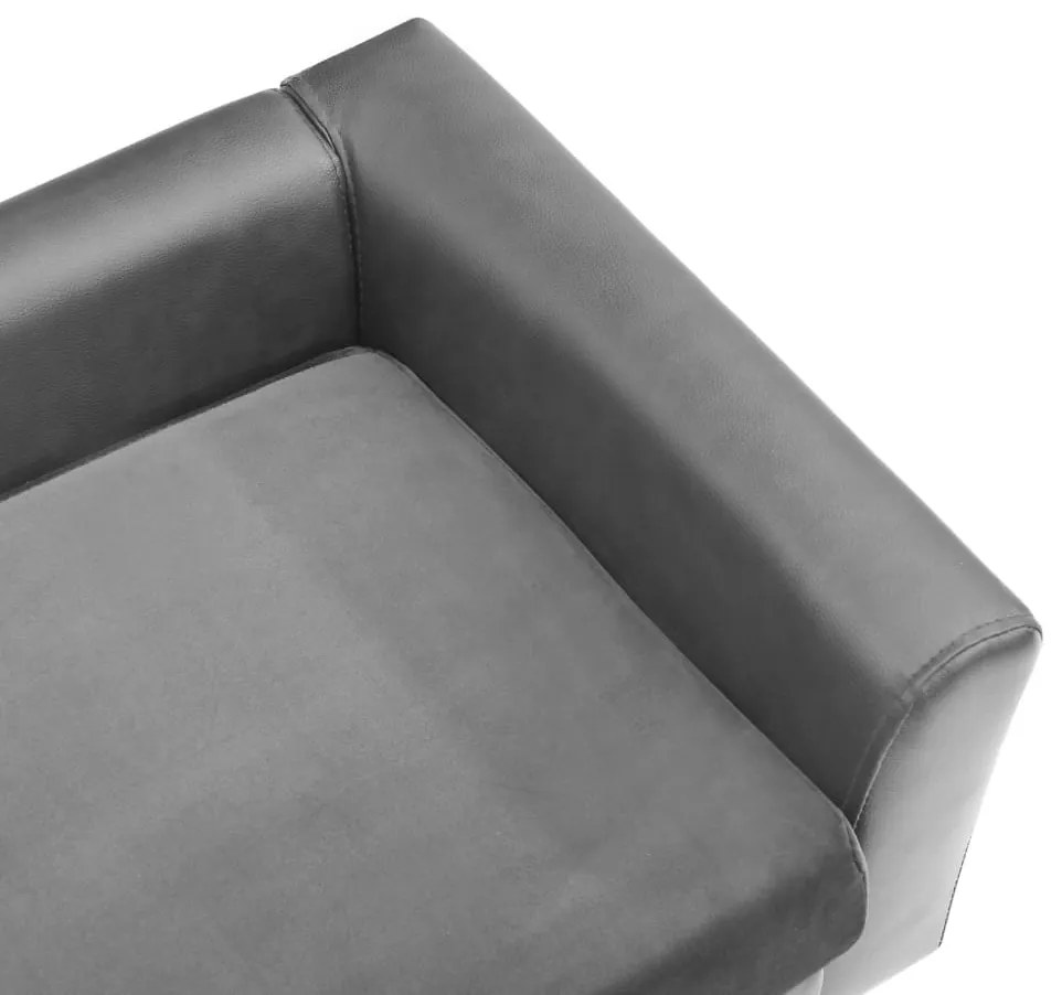 vidaXL Marketos Pohovka pro psy šedá 60 x 43 x 30 cm plyš a umělá kůže