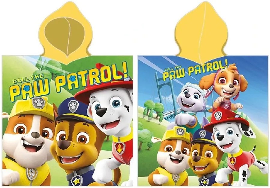 Dětské plážové pončo - osuška s kapucí Tlapková patrola / Paw Patrol - 100% bavlna - 55 x 110 cm