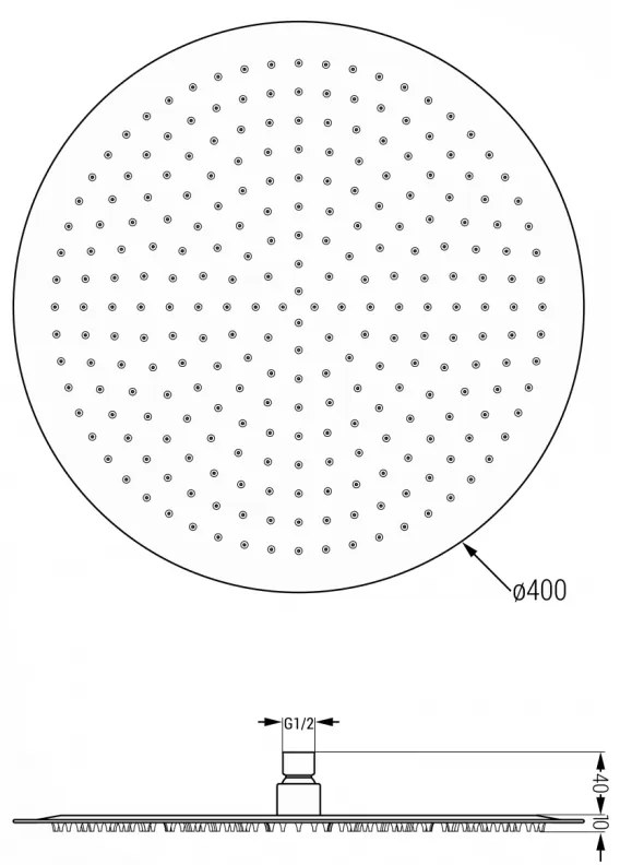 Mexen Slim dešťová specha 40 cm, Černá - 79240-70