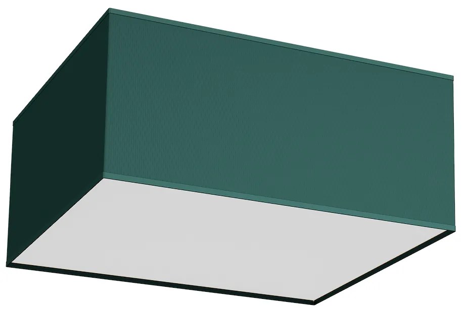Stropní svítidlo Verde Square, 1x zelené textilní stínítko, (bílé plexisklo), (40 cm)
