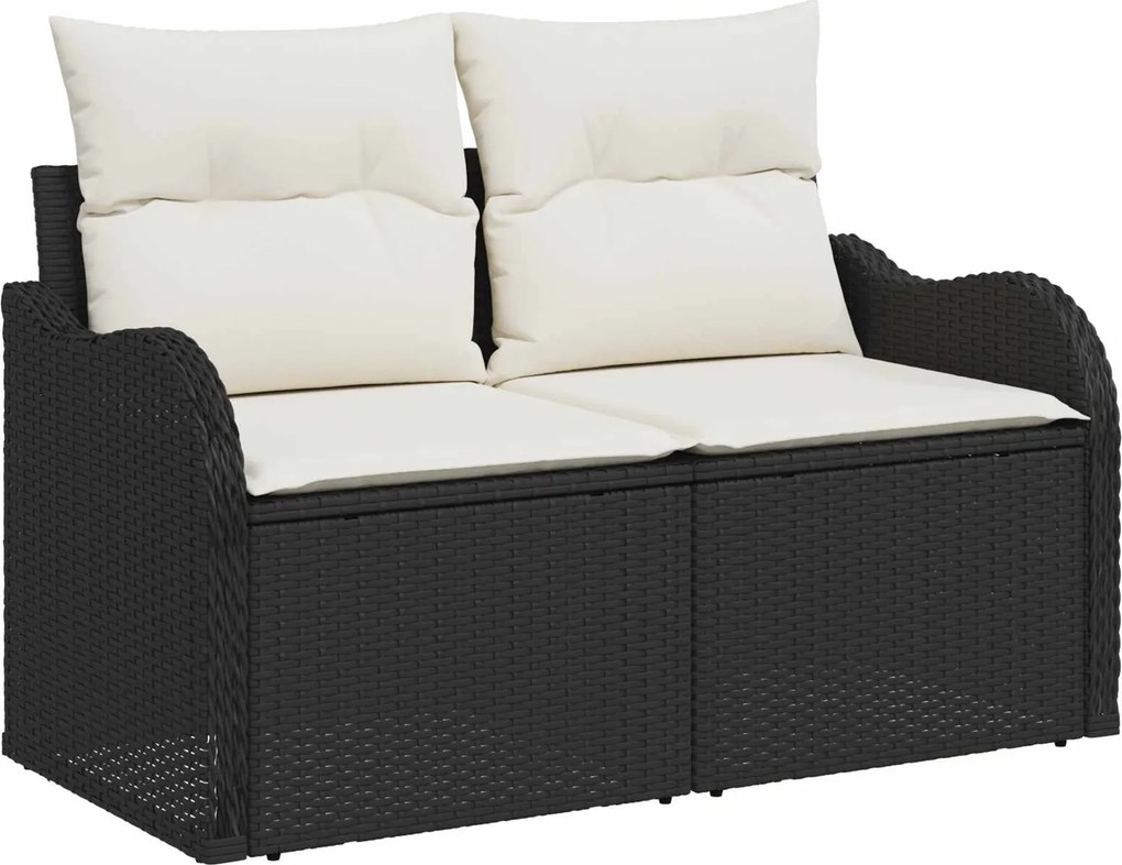 Set pohovek 8 ks 7-Počet míst Černá a krémová polyratan 3359006