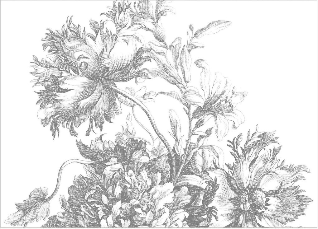 Tapeta Engraved Flowers