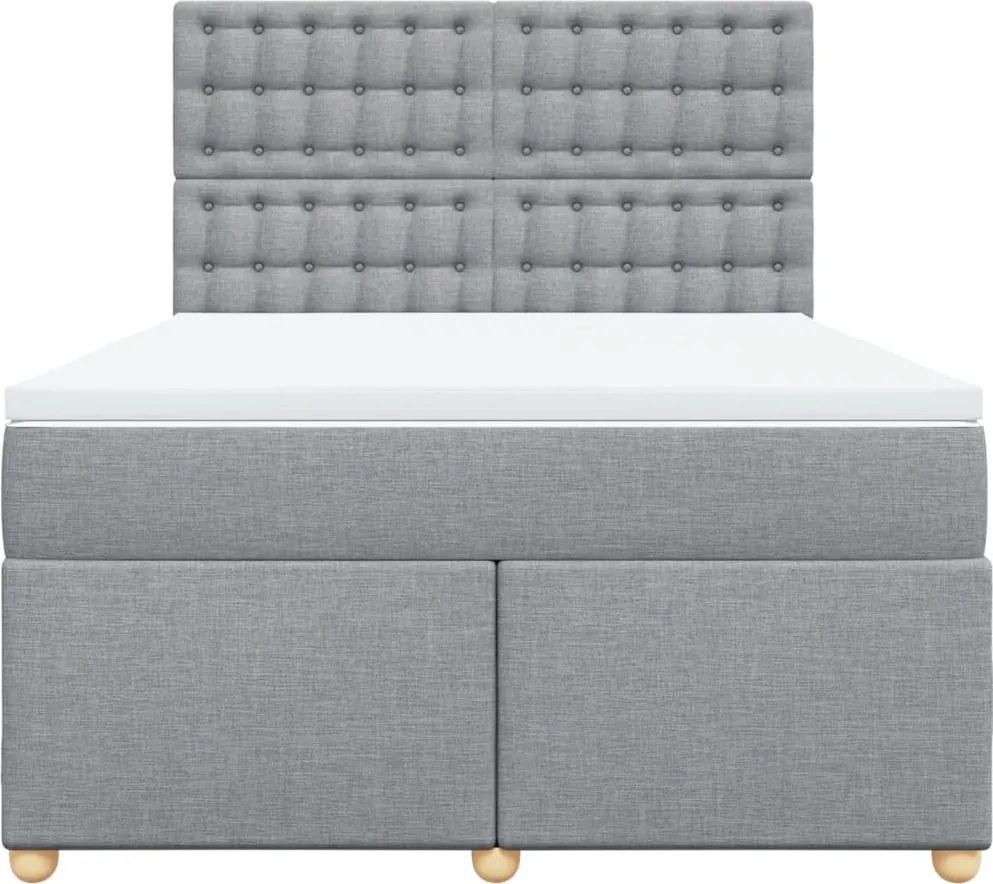 Box spring postel s matrací světle šedá 140 x 200 cm textil 3291317