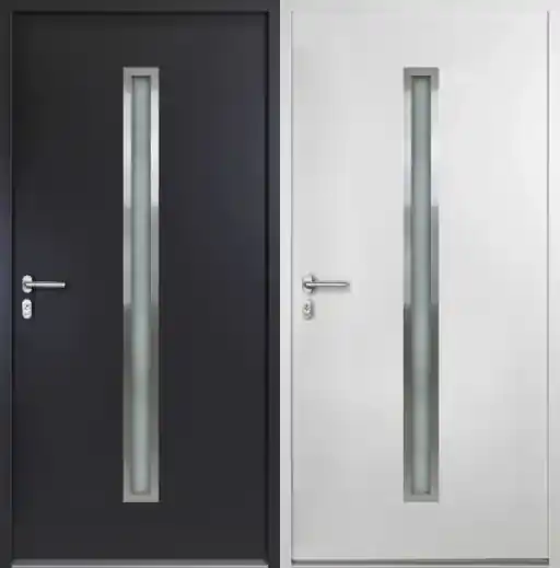 Vedlejší vchodové dveře s ocelovým opláštěním FM Turen model NBT01  Orientace dveří: Levé, otevírání ven, Dekor: Antracit, Standardní rozměr  dveří včetně rámu: 90 cm x 200 cm - vnější rozměr rámu | BIANO
