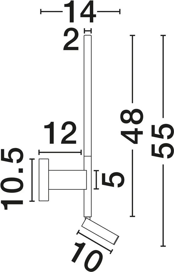 Matně černé hliníkové LED nástěnné svítidlo s ohybatelnou konstrukcí Handy – Nova Luce
