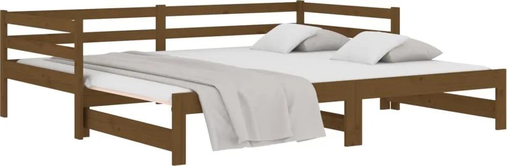 vidaXL Výsuvná postel 2x (90 x 190) cm masivní borovice [814657] Barva: Bílá