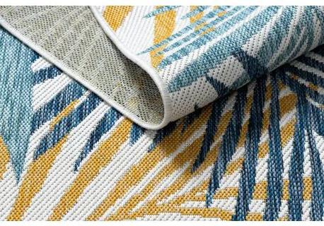 Dywany Luszczow Kusový koberec SISAL COOPER palmové listy, tropický 22258 ecru / tmavě modrá Rozměr koberce: 140 x 190 cm