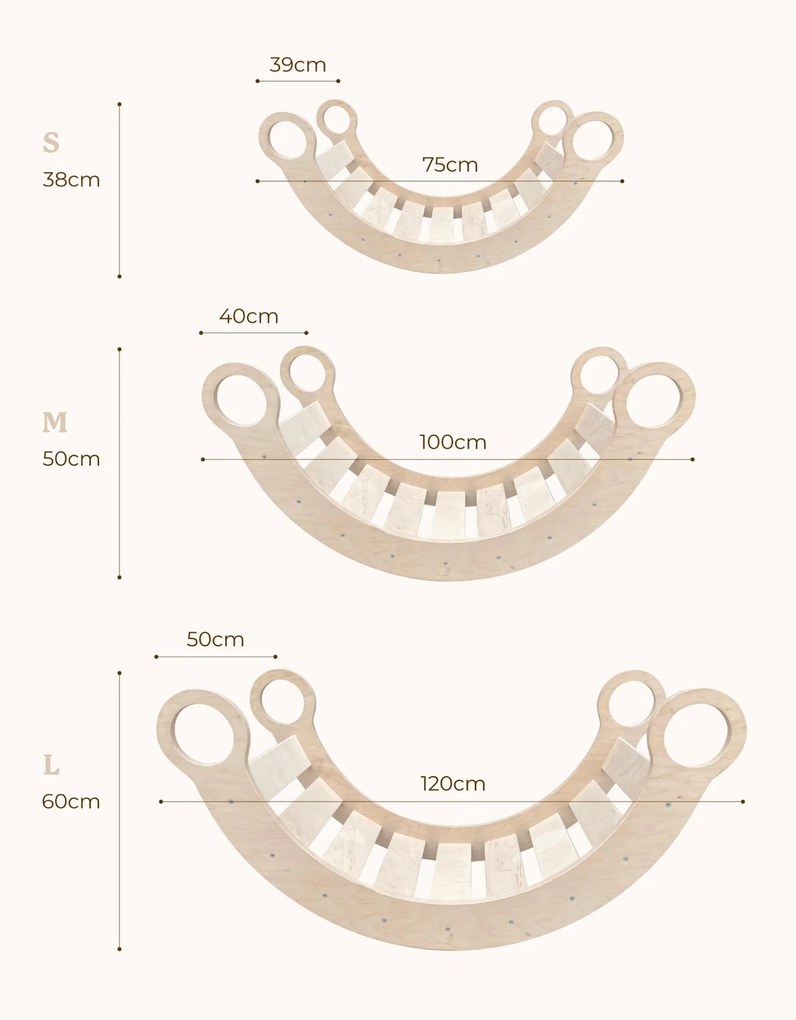 Dřevěná houpačka velikosti L (Dřevěná houpačka velikosti L)