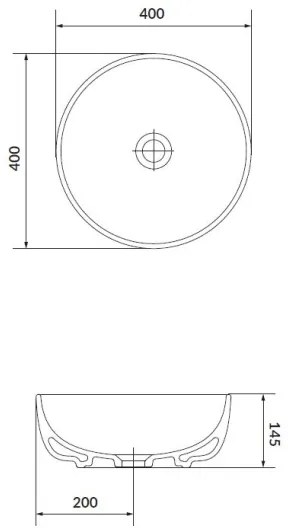 Cersanit K116-048 - Umyvadlo na desku MODUO pr. 40 cm keramika/lesklá bílá