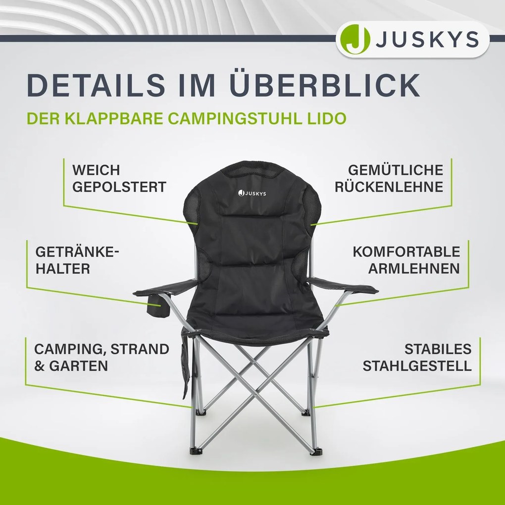 Juskys Skládací kempingová židle Lido Barva: Zelená