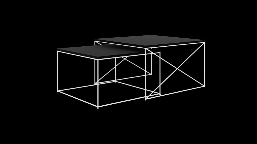 ADRK Furniture Konferenční stolek 2v1 Licco CT-LIC-W-B