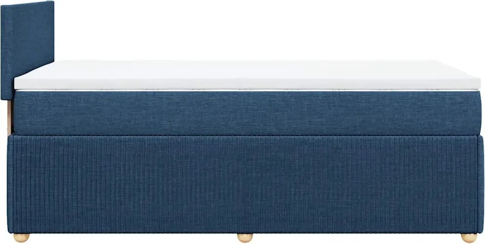 Box spring postel s matrací modrá 80x200 cm textil 3289582