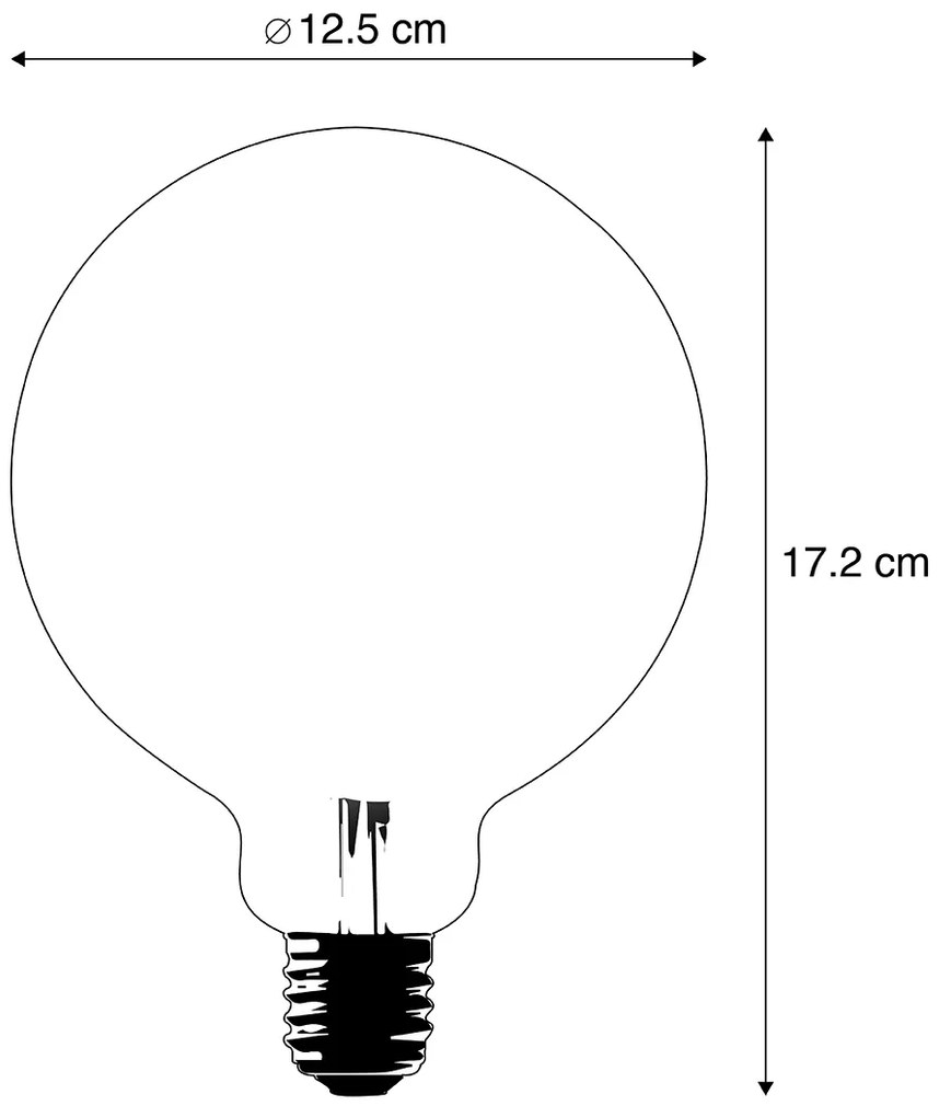 Sada 5 chytrých LED žárovek E27 G125 zlatá 4,9 W 470 lm 1800-4000 K