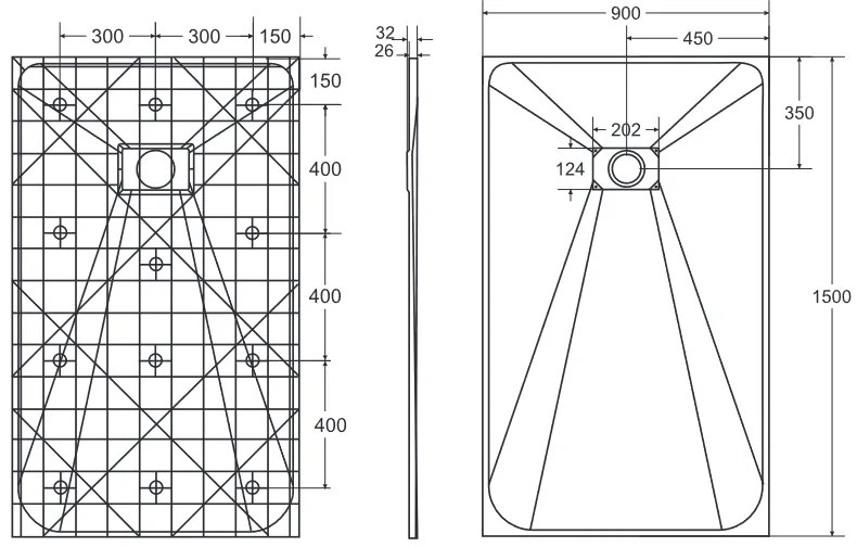 BESCO Obdélníková sprchová vanička VEXO - bílá Barva - Bílá, Nožičky k vaně - Bez nožiček, Rozměr A - 150 cm, Rozměr B - 90 cm VEXOOWD1590W