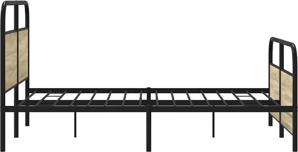 Kovový rám postele bez matrace dub sonoma 150 x 200 cm 3318650