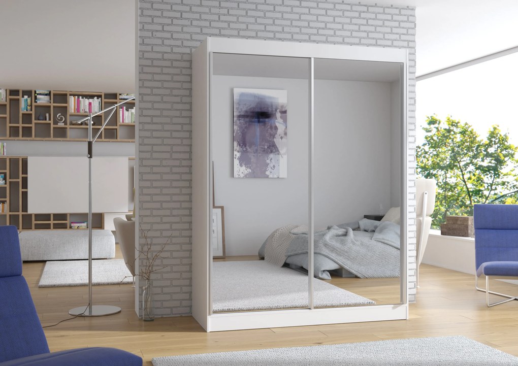 ADRK Furniture Posuvná skříň s zrcadlem FLOREST 150 ADRK-SW-FLOR-W-150