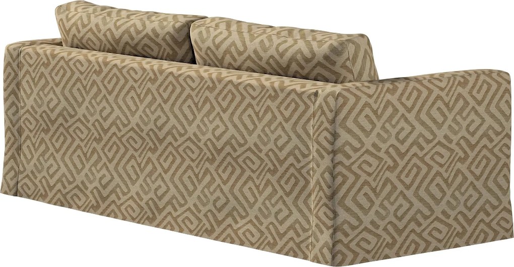 Potah na pohovku IKEA Karlstad 3-místná, nerozkládací, dlouhý barva béžová látka pletený vzor, vzorované