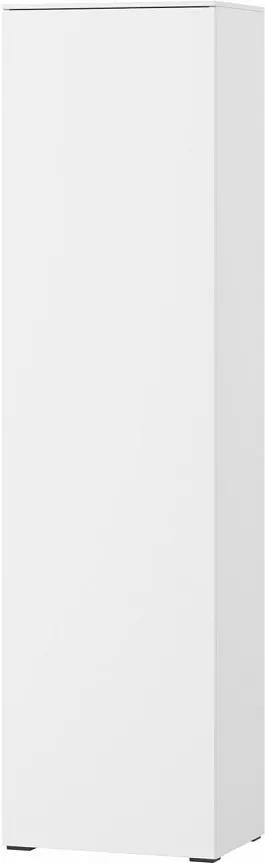 Úzká šatní skříň Lofera, LTD, bílá / bílý lesk, 53x196x36 cm