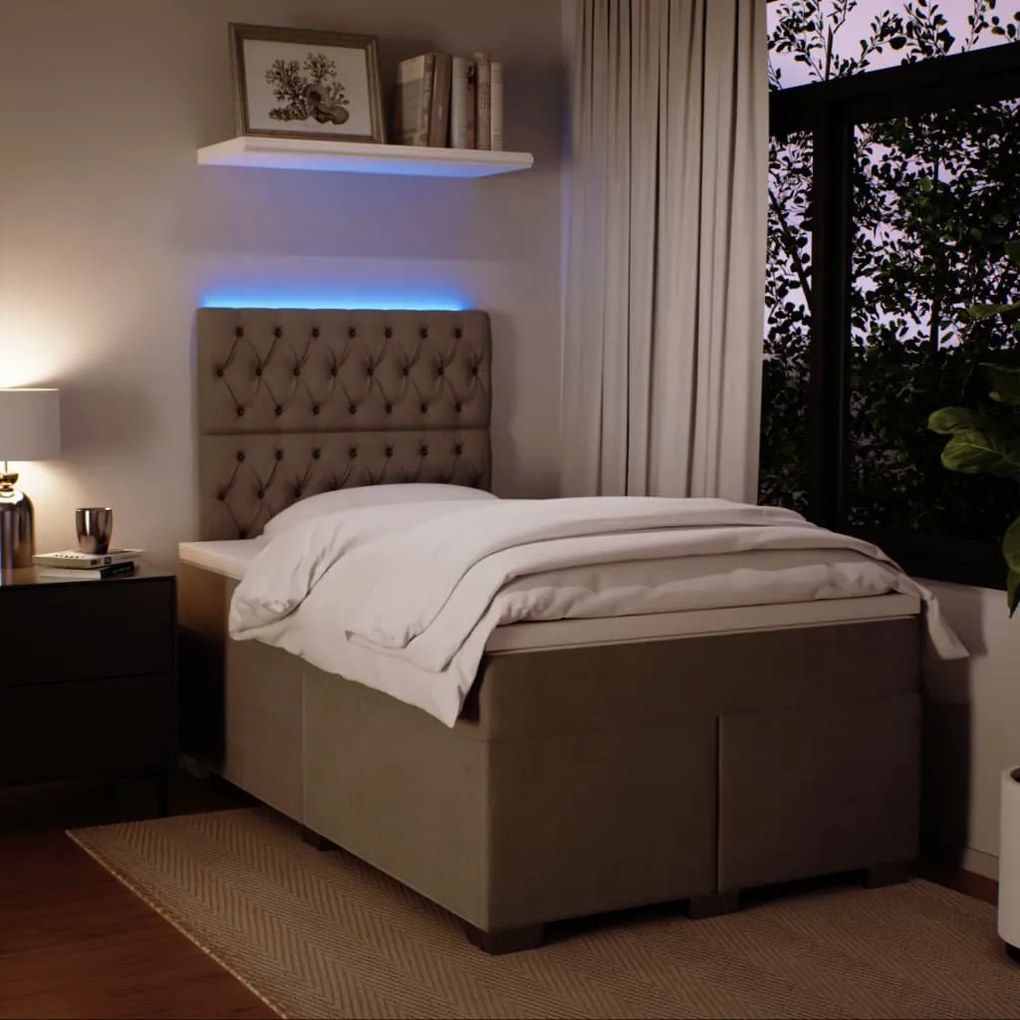 Box spring postel s matrací světle šedá 120 x 200 cm samet 3293188