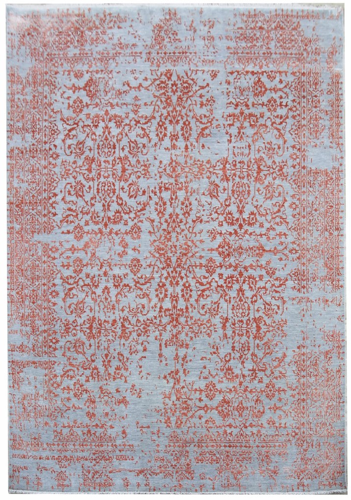 Diamond Carpets koberce Ručně vázaný kusový koberec Diamond DC-JK 1 Silver/orange Rozměry koberců: 140x200