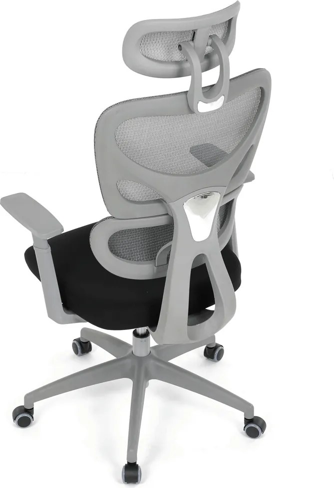 Ergonomická kancelářská židle RENEE - šedá síťovina / černá látka