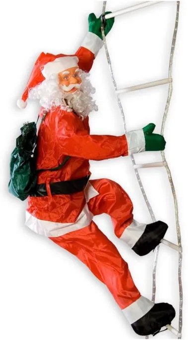 Vánoční dekorace - Santa Claus na žebříku, 240 cm