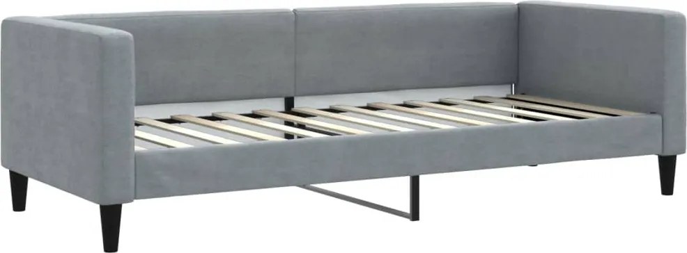 Válenda s přistýlkou a zásuvkami světle šedá 80 x 200 cm textil 3196609