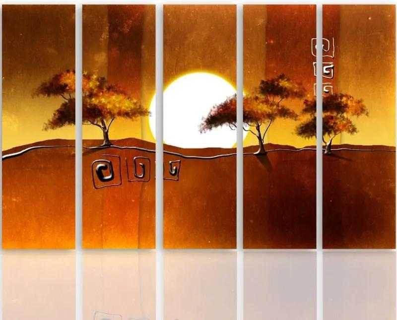 CARO Obraz na plátně - Trees At Sunrise 150x100 cm