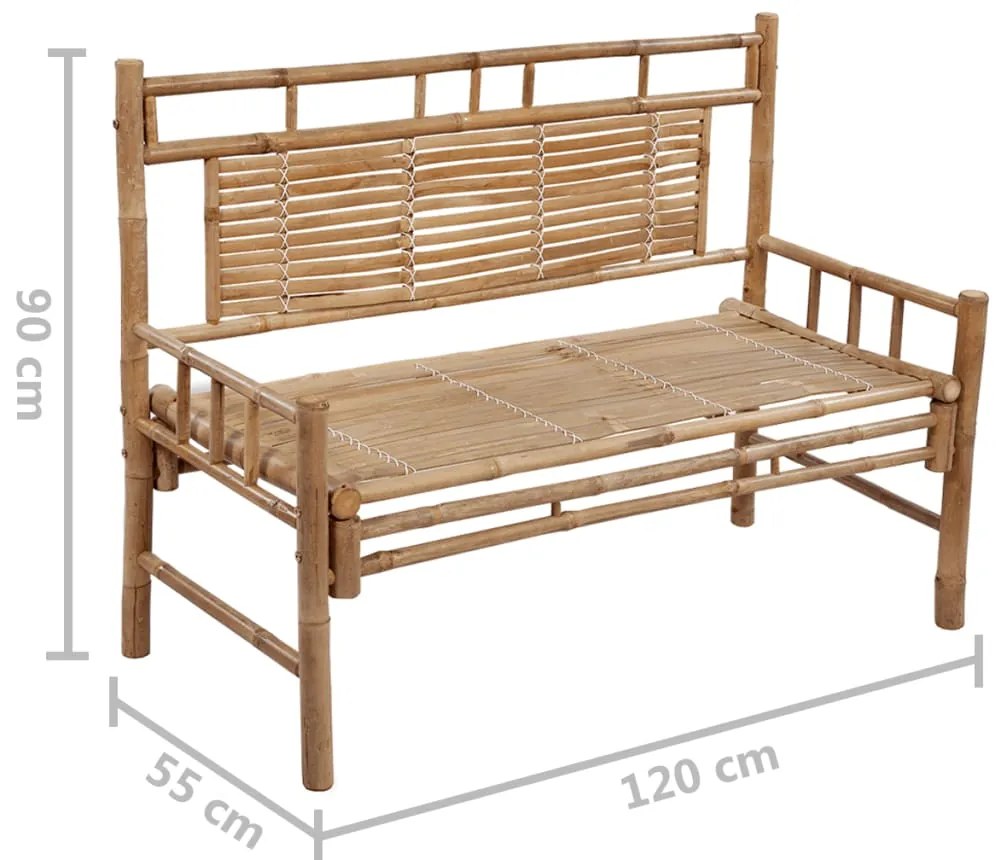 Zahradní lavice s poduškou 120 cm bambus,  3063886