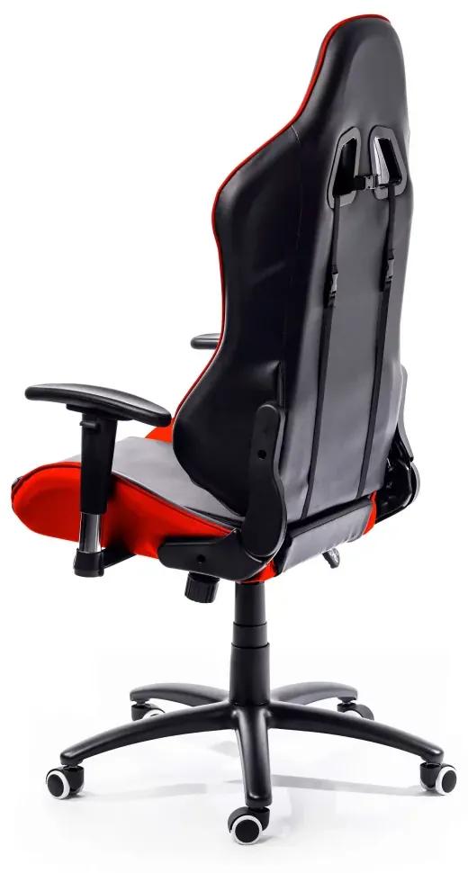 Herní židle RUNNER — ekokůže, černá/červená