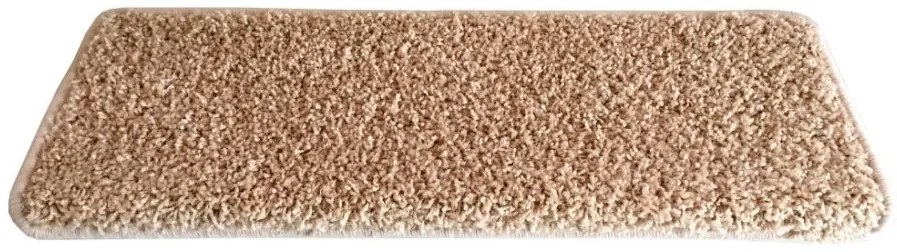 Vopi Nášlapy na schody Color shaggy béžový obdélník, samolepící - 25x80 obdélník (rozměr včetně ohybu)