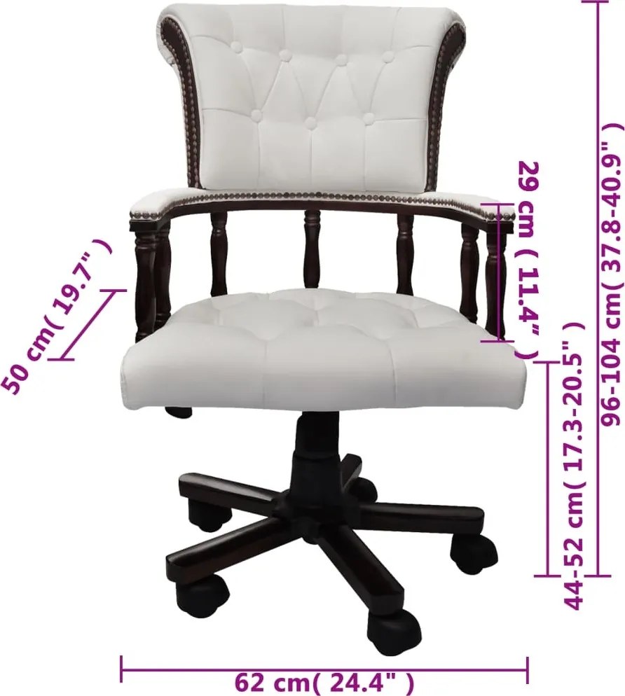 vidaXL Otočná kancelářská židle [20041] Barva: Bílá
