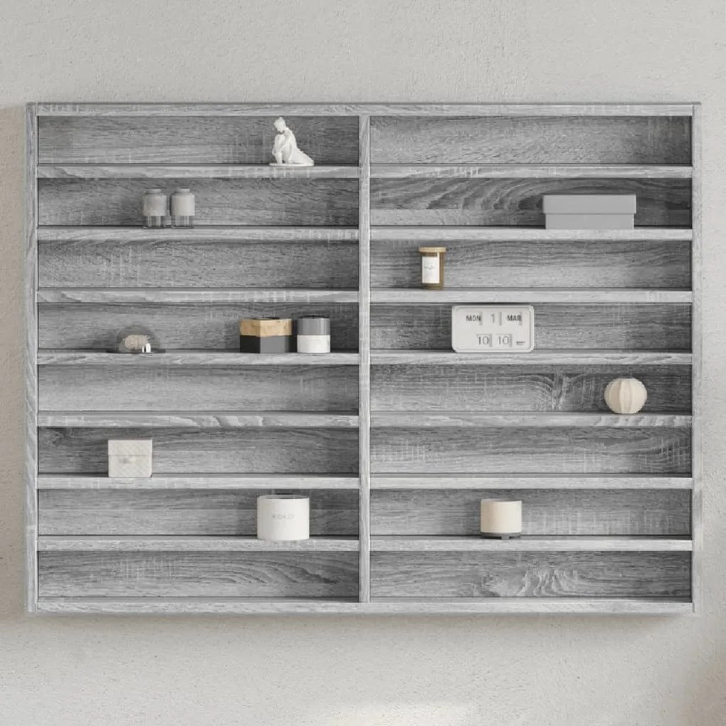 vidaXL Vitrína 100 x 8,5 x 75 cm kompozitní dřevo [847936] Barva: šedá sonoma