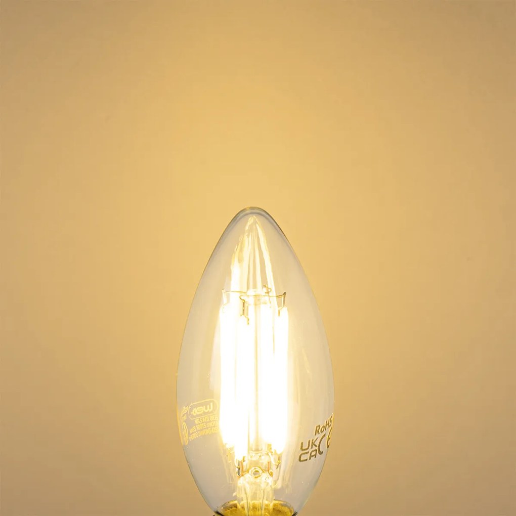 Sada 5 LED žárovek E14 B35 čirá 2,2W 470 lm 2700K