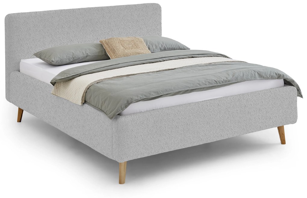 Čalouněná postel MATTIS 180x200 cm S ÚLOŽNÝM PROSTOREM; šedá