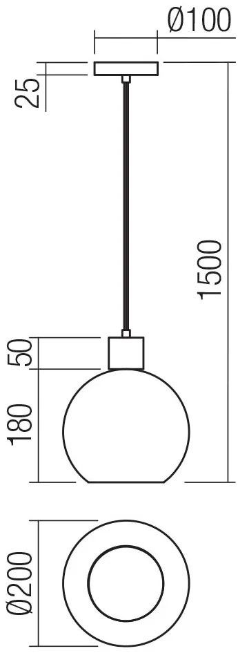 Smarter Závěsné svítidlo ATLANTIS, 1xE27, ø 200 mm
