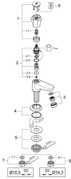GROHE 20404001 - Stojánkový ventil COSTA L DN 15 lesklý chrom
