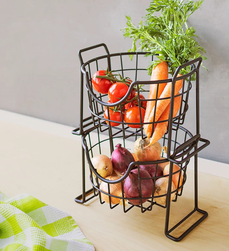 Kovové košíky na ovoce a zeleninu, 2 ks