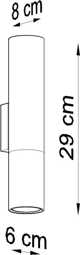 Černé/ve stříbrné barvě kovové nástěnné svítidlo ø 6 cm Longbot – Sollux