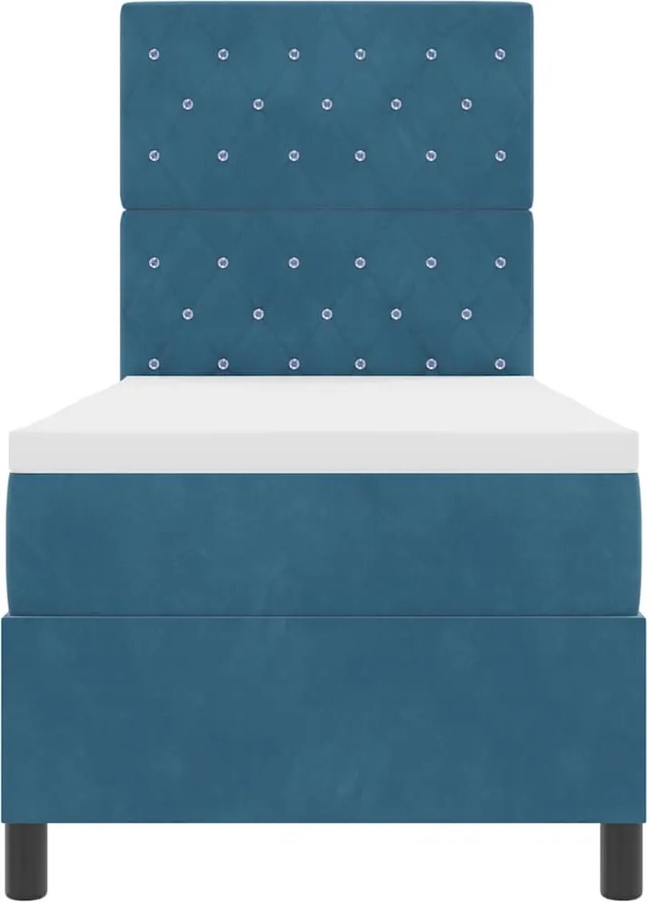 Postel s boxspringem s matrací Tmavě modrá 80 x 200 cm samet 3339732