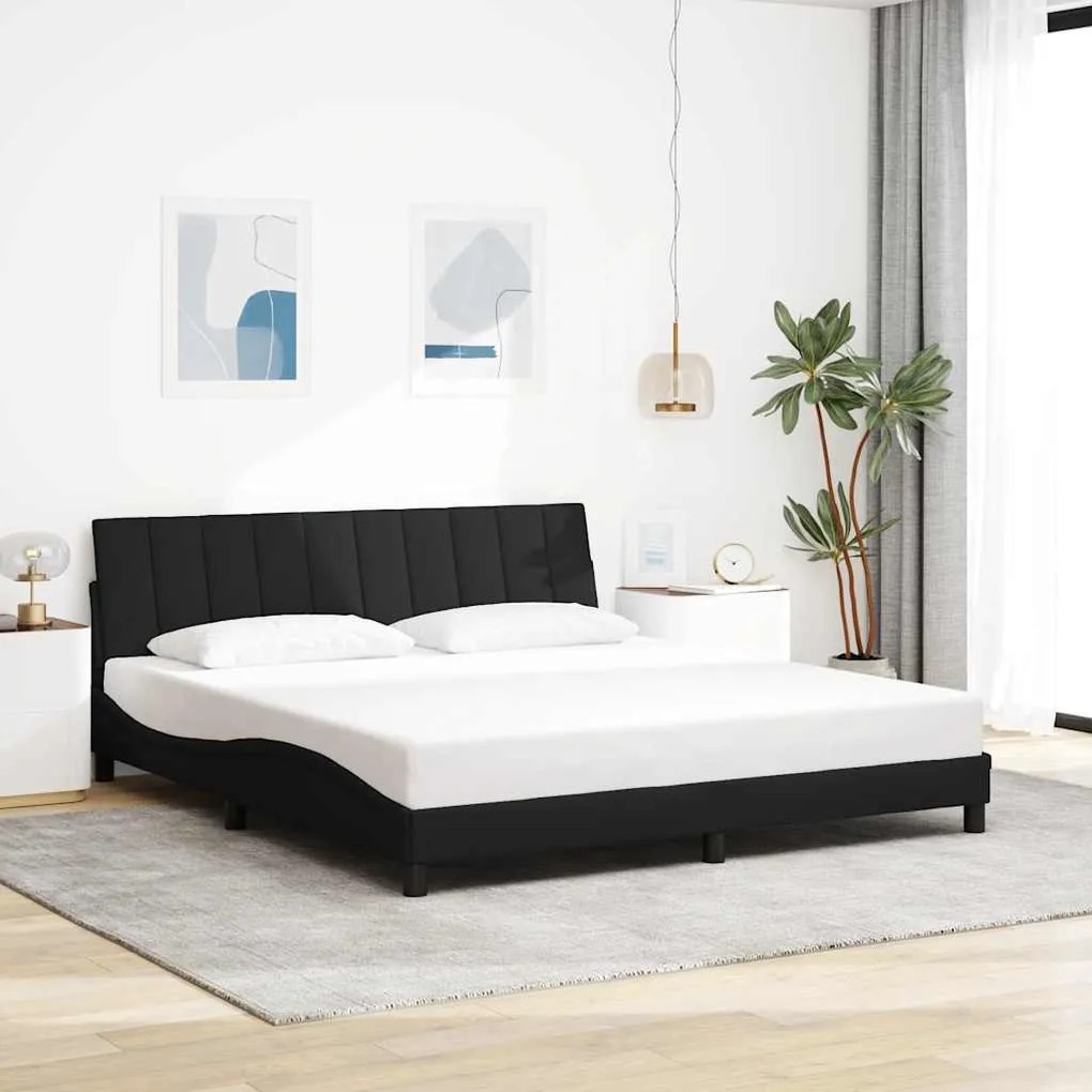 Rám postele bez matrace Hanko černý 180 x 200 cm textil 3310477