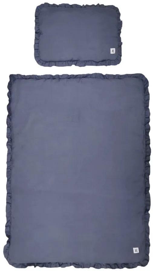 Set LNĚNÉHO polštáře a přikrývky vč. výplně S - modrý BELLAMY